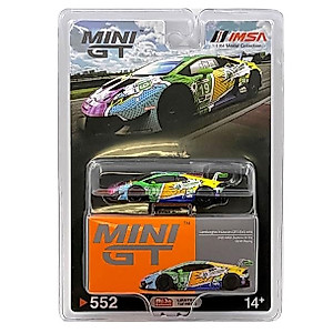 True Scale Miniatures Model Car Compatible with Lamborghini Huracán GT3 EVO #19 Gear Racing 2020 IMSA Daytona 24 Hrs 1/64 Diecast Model Car MGT00552