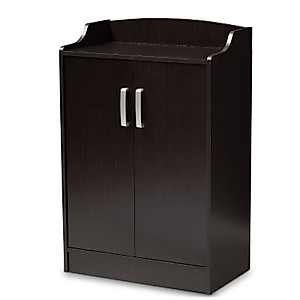 CLoxks Shoes Cabinet Brown Shoe Cabinet ，One Convenient top Shelf，Assembly Required， Entry Foyer Cabinet entryway Show Cabinet