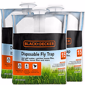 Fly Trap- Hanging Fly Traps Outdoor- Natural Non-Toxic Fly Catcher Attractant- Add Water to Catch House & Horse Flies in Garden, Backyard & Barn, 3 Pack 15 Grams