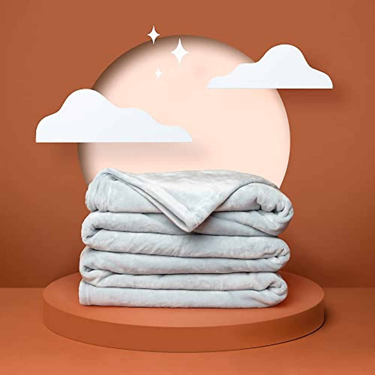 ViscoSoft Winter Fleece Blanket Twin Size / Twin XL - Extra Long Soft & Plush Comforter, Lightweight Design - Light Gray Throw Blanket for Sofa, Bed, Couch, All Seasons, Pets