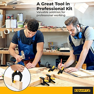 EQUIPTZ 6 inch Spring Clamps Heavy Duty - 4 Pack Large Plastic Clamps for Woodworking, Crafts, Backdrop and Pool Cover with 3 inch Mouth Opening - Rust Free Spring Clips with Non-Detachable Jaw Pads