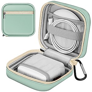 FINPAC Charger Case for MacBook, Small Electronic Organizer Bag for MacBook Power Adapter, Portable Pouch Travel Storage for Laptop Accessories, Magic Mouse, USB Drives, GoPro, Gadgets - Light Green