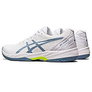 ASICS Men's Gel-Game 9 Tennis Shoes, 10, White/Steel Blue