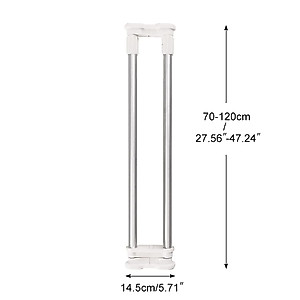 Hershii 2 Pack Expandable Closet Shelf Tension Rod Adjustable Metal Storage Rack Hanger Cabinet Organizer DIY Divider Separator for Wardrobe Cupboard Kitchen Bathroom, Ivory, 27.56-47.24 in