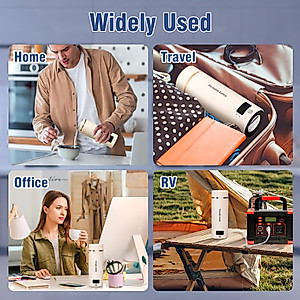 Travel Electric Kettle Portable Mini Kettle,Small Hot Water Boiler with 4 Temperature Settings,304 Stainless Steel,Fast Boiling Water with Auto Shut-Off and Boil Dry Protection (Beige, 400ML)