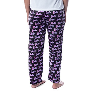 Mattel Womens' Barbie Logo All Over Print Loungewear Sleep Pajama Pants (M)