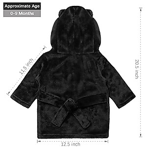 Pro Goleem Baby Robe Unisex Soft Plush Hooded Bathrobe for Newborn Boys Girls Gifts, One Size, 0-9 Months