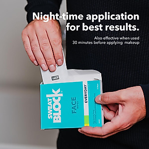 SweatBlock Antiperspirant Face Wipes for Men & Women - 15 Count - Helps Control Oily Skin, Reduce Shine & Facial Perspiration - Clinically Tested - Vitamin E