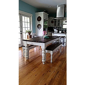 6 Foot heart pine table set
