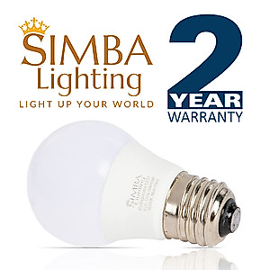 Simba Lighting LED A15 Refrigerator Light Bulbs (2-Pack) 5W 40W Replacement Waterproof Small for Appliances, Freezers, 120V, E26 Standard Medium Base, Frosted Cover, Not Dimmable, 5000K Daylight