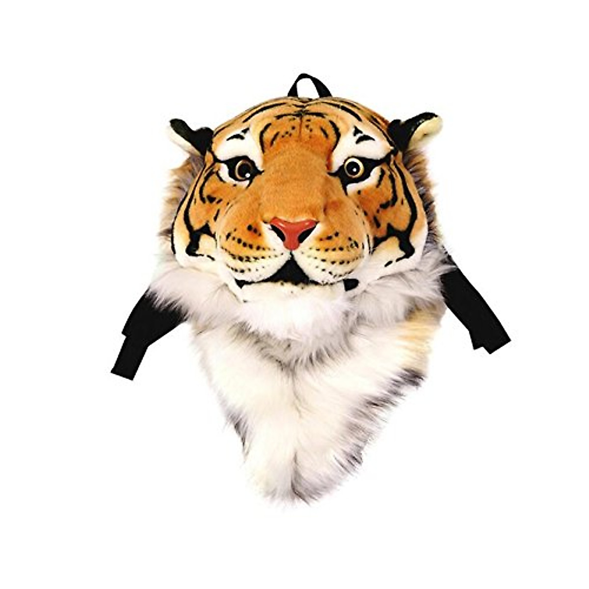 Domineering backpack stuffed tiger head 3D simulation personalised shoulder Bag Animal head shoulders bag (large, tiger yellow)