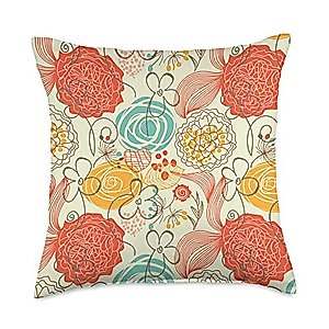 Pioneer Country Farm For Woman Vintage Turquoise Floral Throw Pillow, 18x18, Multicolor