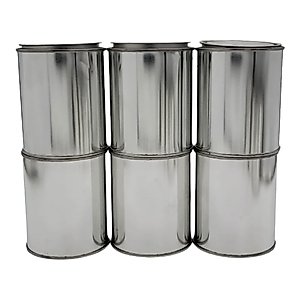 AUTORIND Pint Size Unlined Can, Empty Metal Pint Paint Cans with Lids for DIY and Professional Projects, Silver Color and 0 Recyclable (Pack of 6)