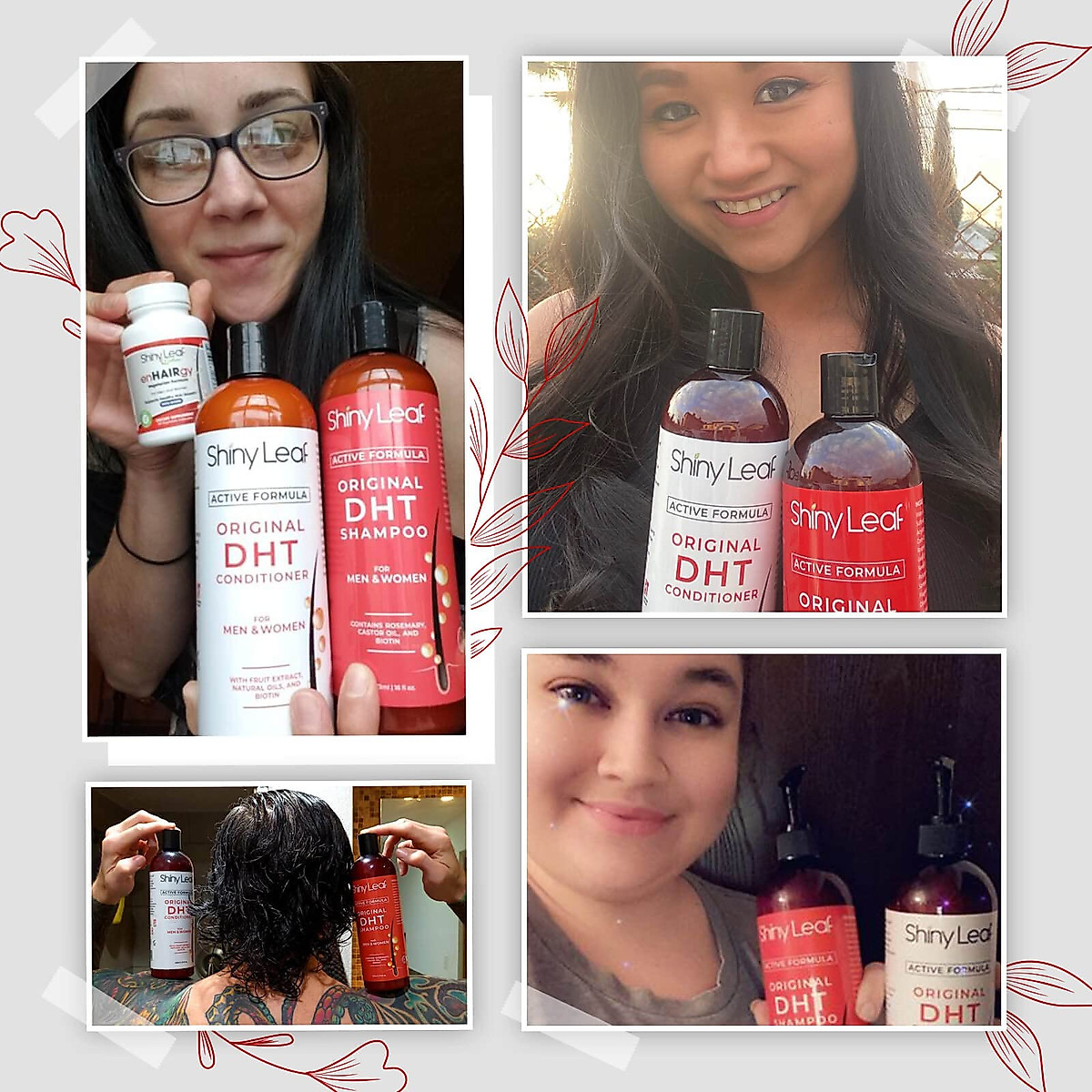 DHT Blocker Shampoo and Conditioner for Hair Loss with Biotin for Men, Women, Anti-Hair Loss Treatment for Thinning Hair, for Hair Growth and Regrowth (Shampoo+Conditioner+enHAIRgy Bundle)