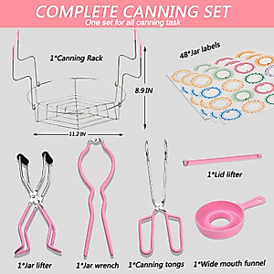 Canning Supplies Starter Kit with Stainless Steel Canning Rack and Accessories Tools, Includes Canning Jar lifter Tongs, Funnels,Lid lifter for Canning Pot, Water Bath& Pressure Canner