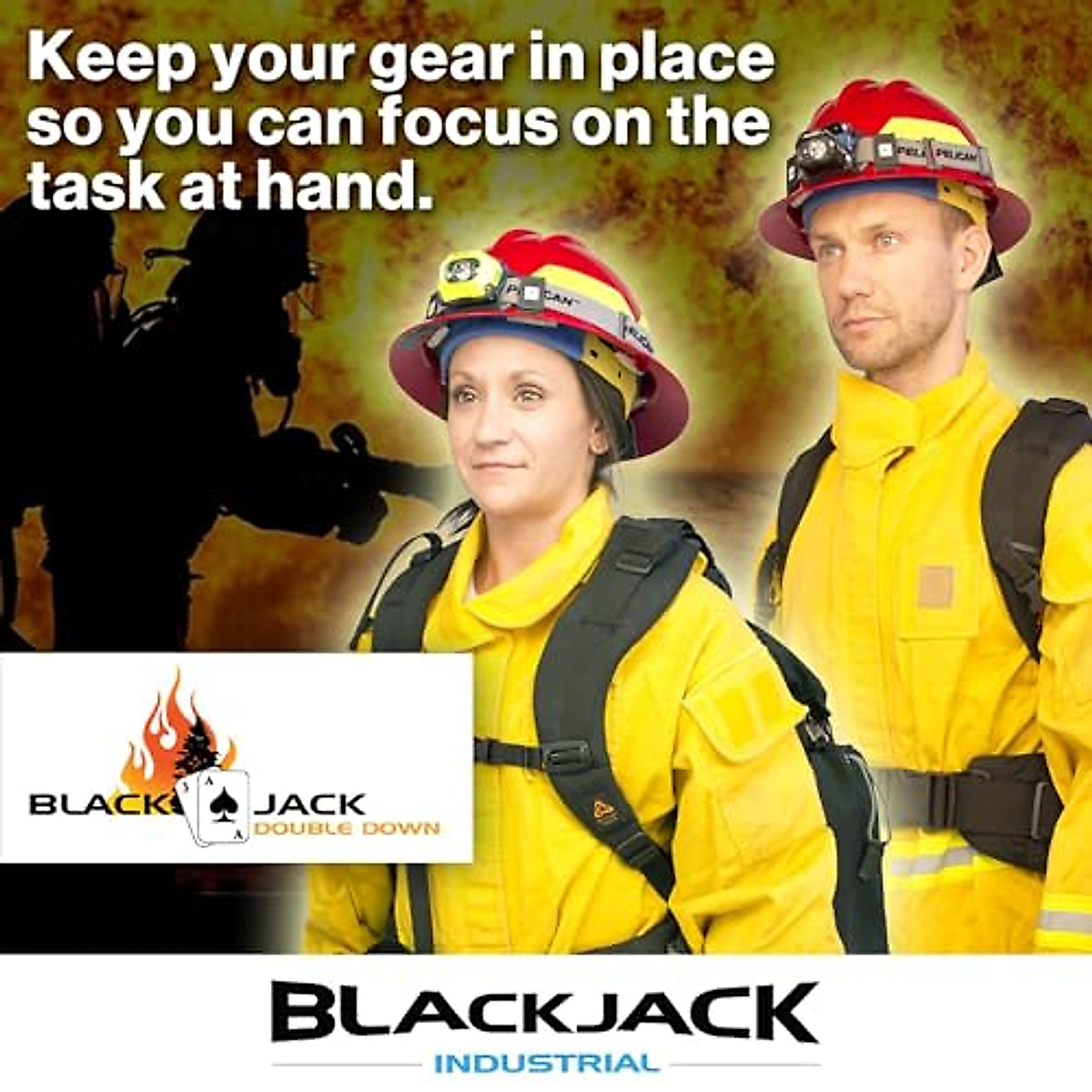 Blackjack Industrial Double Down Fire Helmet Clips for Headlamps and Goggles | Retention Strap System | Holds Headlamp and Eye Protection Straps | Heat Resistant (Pack of 4 Clips)