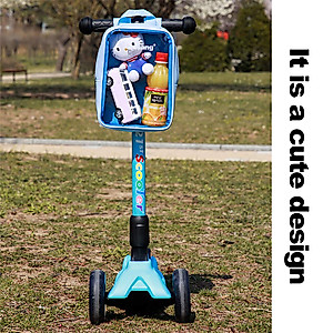 balsang Scooter Bag for Kids Kick Scooter, Kids Bicycle, Visible Front Material, Good Design, Easy to Install on The Handle (Blue)