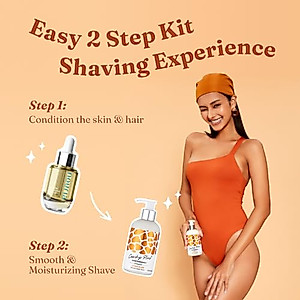 IntiMD Coochy Plus Intimate Shave Cream + Pre-Shave Elixir Moisturizer Oil Kit - HydroLock & MOISTURIZING PLUS Continuous Hydration Reliefs Razor Burn Bump Ingrown Hair