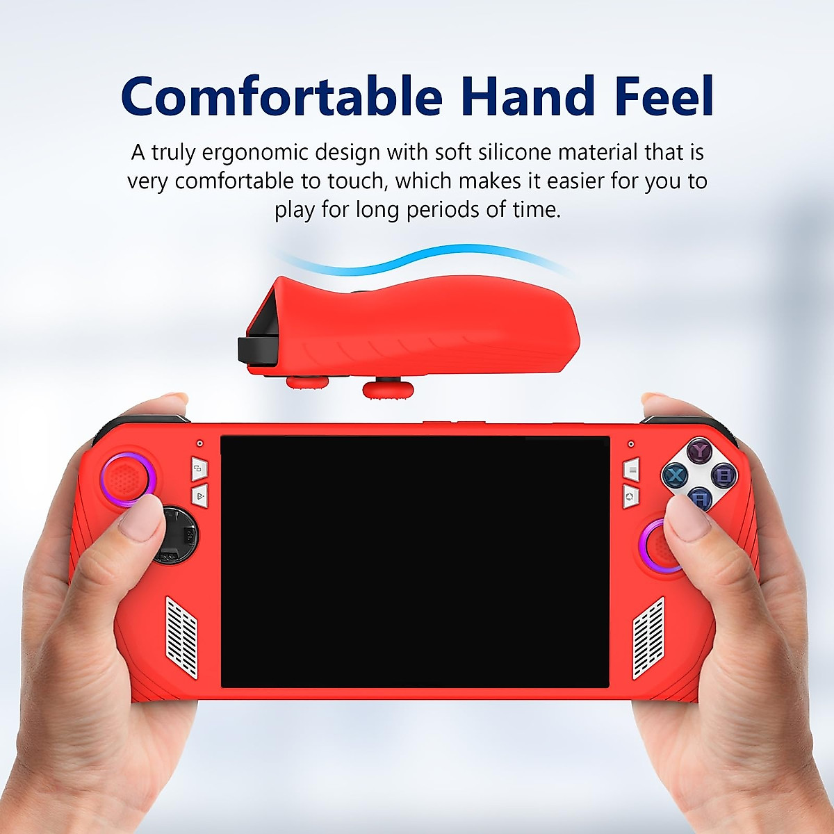 Silicone Case Protective Sleeve for ROG Ally, Soft Cover Protector for Rog Ally Game Console Drop-Proof Case with Full Protection (Red)