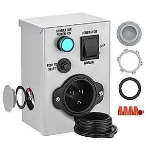 Kohree Generator Transfer Switch 15 Amp 125V Power Inlet Box, NEMA 5-15P Inlet Circuit Breaker, Predrilled Manual Transfer Switcher for Indoor Outdoor Use, ETL Listed