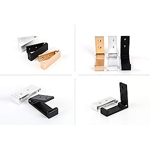 Foldable Adhesive Hooks,Heavy Duty Wall Hooks Zn Cu Alloy Ultra Strong Waterproof Hanger for Robe, Coat, Towel, Keys, Bags, Home, Kitchen, Bathroom . with Glue Adhesive .Set of 5 Pack (Black)