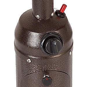 Fire Sense 61322 Portable Patio Heater Outdoor Tabletop Lightweight Propane 10,000 BTU Auto-Shutoff Valve ODS Compliant - Hammer Tone Bronze