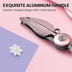 Tops Home Small Pink Pocket Knife for Women, Stocking Stuffers, Little Box Cutter, Cute Key Accessories, EDC Knife, Folding Utility Knife, Gift for Women Girls