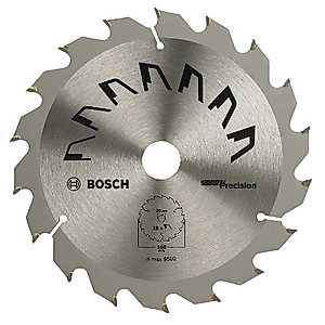 Bosch 2609256855 Precision Circular Saw Blade with 18 Teeth/Carbide / 160 mm Diameter / 20/16 mm Bore/Reduction Ring / 2.5 mm Cutting Width