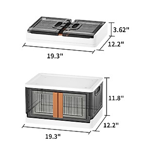 Ateboon Closet Organizers and Storage,1 Pack 8.4 Gal Collapsible Storage Bins, Plastic Storage Bins with Wheels, Folding Storage Box,Stackable Closet Storage Bins with Lids For Toy Storage (1 Pack)
