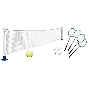 Poolmaster 72776 Above-Ground Mounted Poolside Volleyball / Badminton Game with Perma-Top Mounts , White