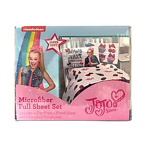 Nickelodeon JoJo Siwa Sweet Life Pink/White 4 Piece Full Sheet Set