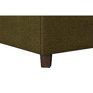 Novogratz Brittany Upholstered Platform Bed Frame, Green Linen, King