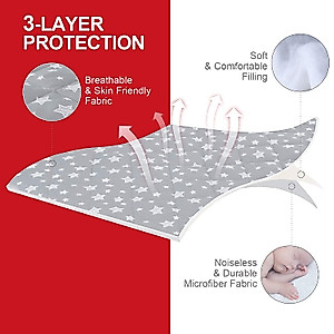 Pack and Play Sheet Quilted, Breathable Thick Playpen Sheets, Lovely Print Mattress Cover, Mini Crib Sheets, 2 Pack Pack and Play Sheets, Stretchy Pack n Play Playard Fitted Sheet