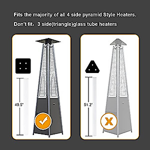 KEESHA Glass Tube for Patio Heater Replacement Quartz Glass Tube Compatible with Pyramid 4 Sides Patio and Outdoor Heater - 49.5" Tall 4" Diameter