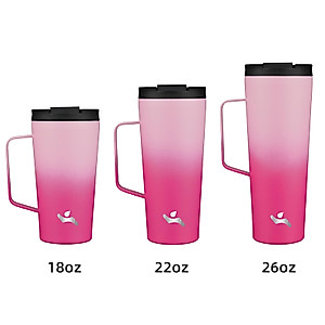 Konokyo Insulated Tumbler with Handle and Straw, 18 OZ Travel Coffee Mug Stainless Steel Cup Metal Water Bottle,Cherry