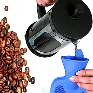 2 L Enema Bag ，Coffee Enema Bag Kit with 5.0 ft. Long Silicone Hose ,2 Multi-Size Reusable Tips, Controlable Water Flow Valve- Coffee, Shower, Douche & Home Adult Enema Kit（Blue）