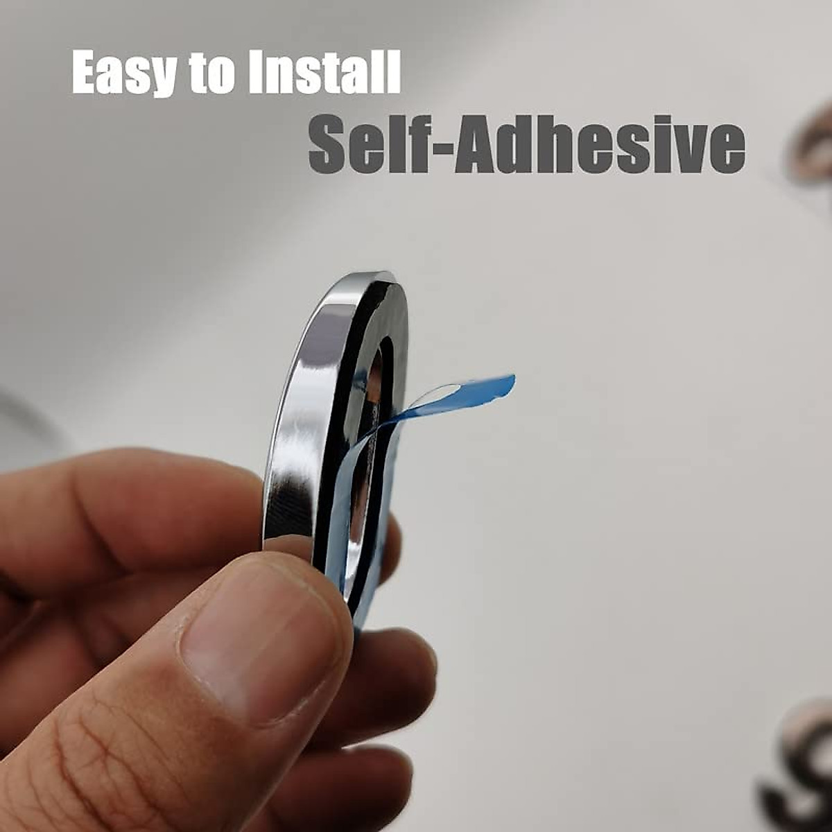 HopeWan Mailbox Numbers Self Adhesive, 2 Inch House Door Number Stickers for Apartment Office Room Address Sign, Silver Shiny, Chrome Plated, Pack of 1 Set, 10 Pcs.