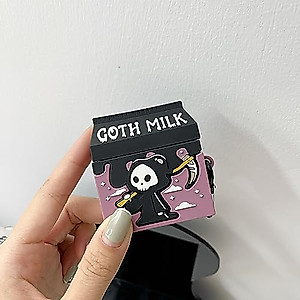 Adorable Case for New Apple AirPods (3rd Generation) Anime Cool Cartoon Cute Kawaii Food Protective Case Anti-Fall Headphone Case for AirPods 3 2021 with Carabiner for Men Women Goth Milk