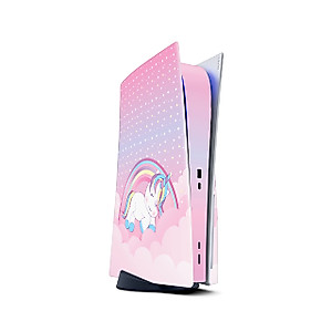 TACKY DESIGN PS5 Skin Unicorn Skin for Playstation 5 skin Console and 2 controller skin, Pink PS5 cover Vinyl 3M Decal Stickers Full wrap Cover (Disk Edition)