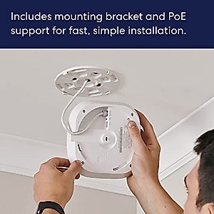 Amazon eero PoE 6, ceiling/wall-mountable dual-band Wi-Fi 6 access point | PoE-powered | AC adapter not included