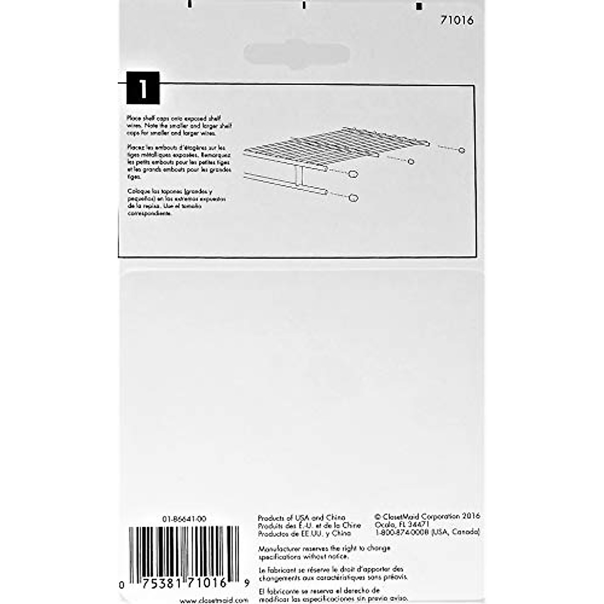 ClosetMaid 71016 Large and Small Closet Pole End Caps for Wire Shelving - pack of 14