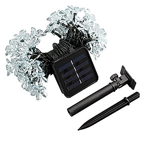 Qedertek Solar Flower String Lights, Cherry Blossom 22ft 50 LED Waterproof Outdoor String Lights for Patio,Lawn,Garden,Holiday and Festivals Decorations ( Warm White)