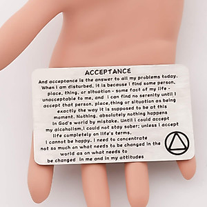 MAOFAED Greeting Card - AA Recovery Wallet Card for Alcoholics Anonymous, Sobriety Gift for New Beginnings, Stainless Steel, 55mm*85mm
