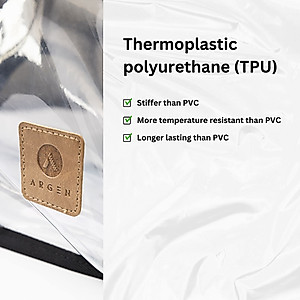 Thick Clear Backpack with Leather Carrying Handle, Transparent School Book Bag, See Through Bags for for Adults, TPU Bookbags