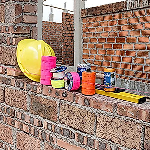 HONGDA Mason Line, 1000 Feet #18 Braided Nylon Mason line String Perfect for Masonry Jobs and for The Layout of General Construction, Gardening, DIY Project, Fluorescent Orange