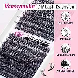 Lash Extension Kit 280Pcs Lash Clusters DIY Individual Lashes Eyelash Extension Kit D Curl Volume Cluster Lashes Wispy with Long Lasting Lash Bond and Seal and Lash Tweezers for Eyelash Extension