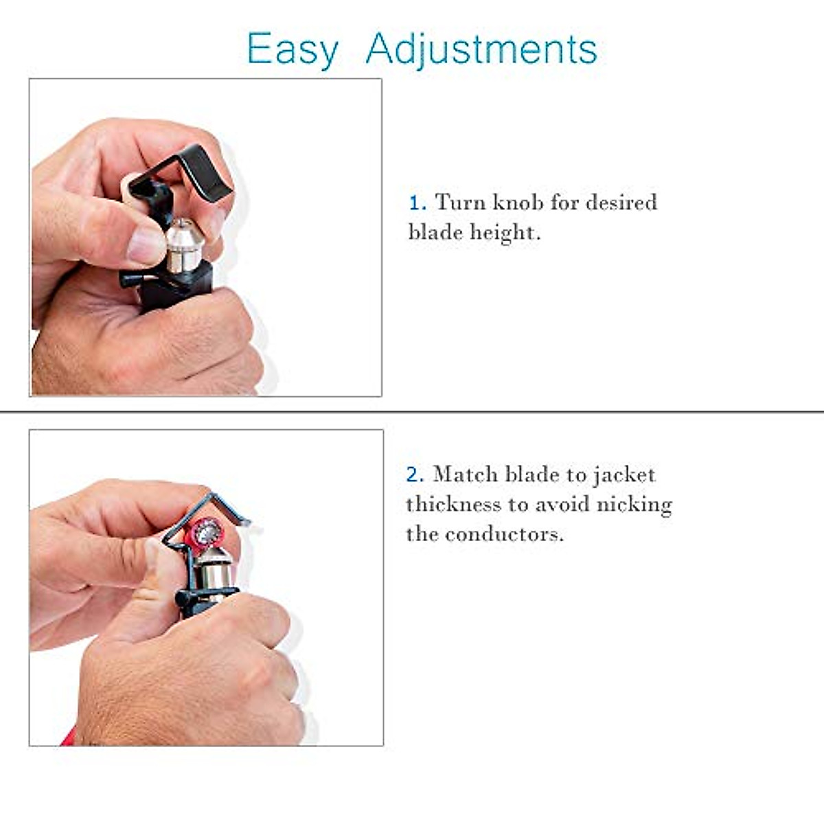 Arolax Round Cable Stripper – With Adjustable Cutting Depth – For Circumferential, Longitudinal, and Window stripping – 3/16" to 1" Diameter.