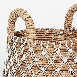 Brown Banana Leaf Natural Storage Basket (Set Of 2) 17 X 19