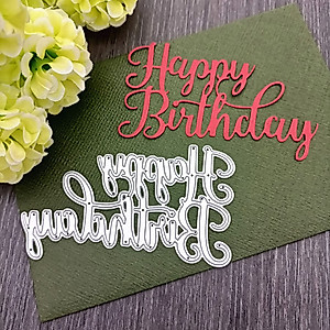 2 Set Die Cuts for Card Making, Accfore Happy Birthday Cutting Dies Card Making Supplies DIY Die Cutters Card Making Die Stencils for Scrapbooking