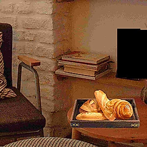 GEEKLLS Breakfast Tray Tray Serving Wooden Wood Platestorage Fruit Decorative Platter Tea Snack Trays Coffee Dried Breakfast Bathroom Rustic